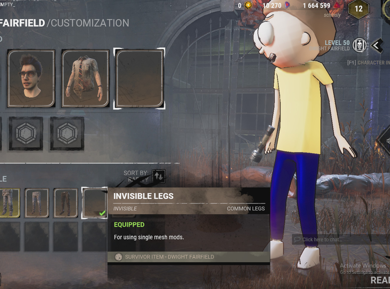 Invisible Cosmetic Options For All Characters Mod for Dead by Daylight ...