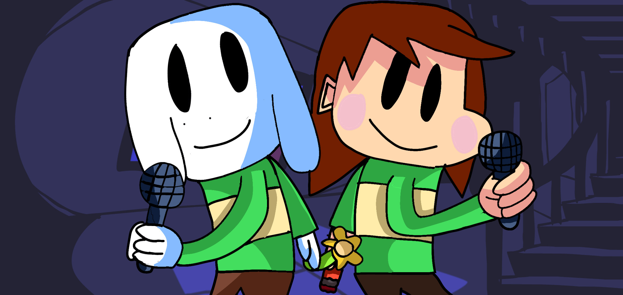 Chara and Asriel Week 2 Skin [Friday Night Funkin'] [Mods]