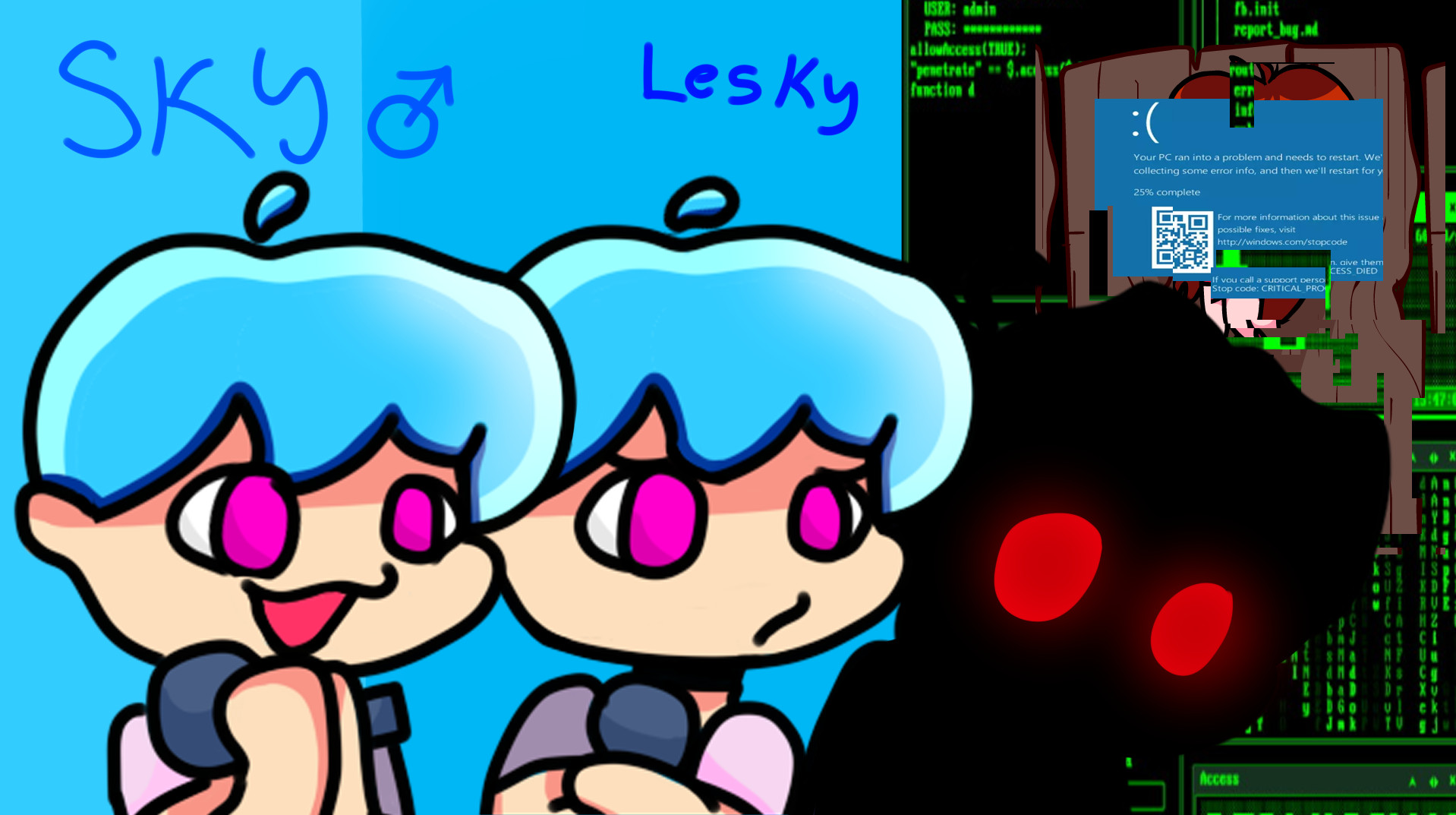 vs sky genderswap (lesky)(trashed) UnU Mod for Friday Night Funkin ...