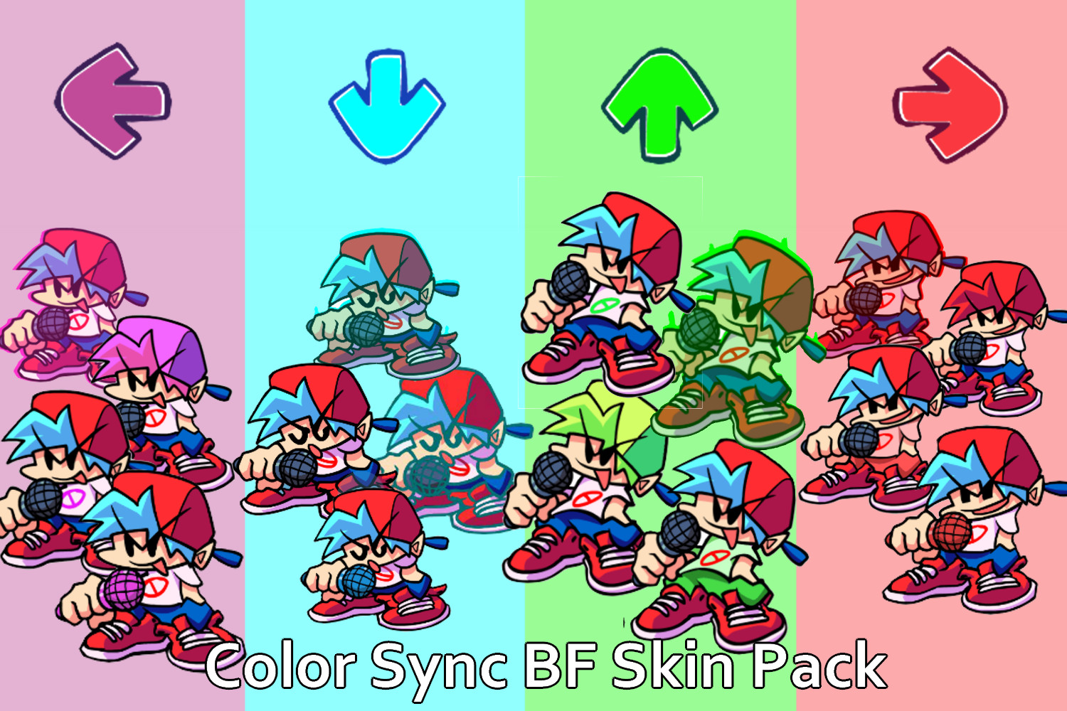 Color Sync BF Skin Mini-Pack Mod for Friday Night Funkin' | FNF Mods