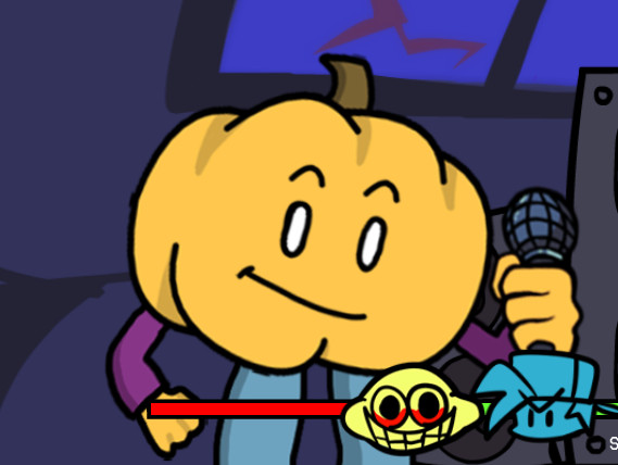 Hungry Pumpkin Over Monster Mod for Friday Night Funkin' | FNF Mods