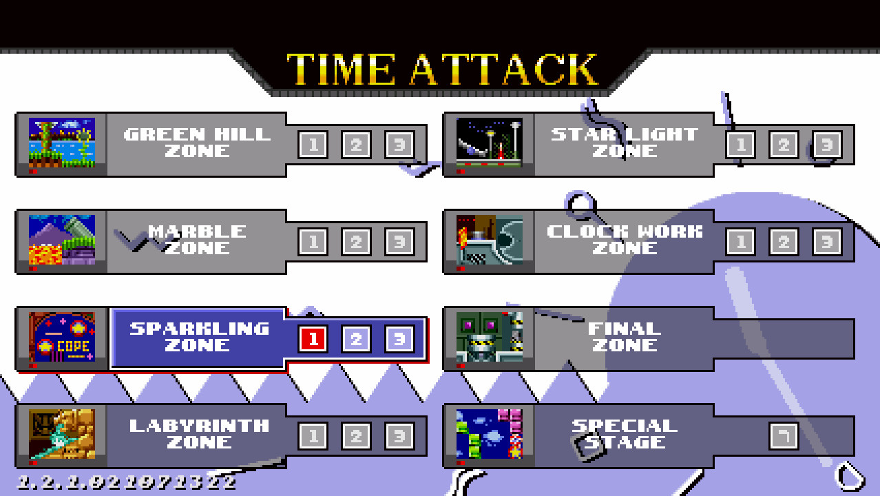 Prototype Zone Names in the Menus [Sonic The Hedgehog Forever] [Mods]