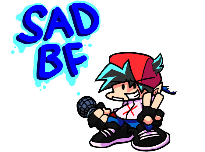 Sad BF over Boyfriend Mod for Friday Night Funkin' | FNF Mods