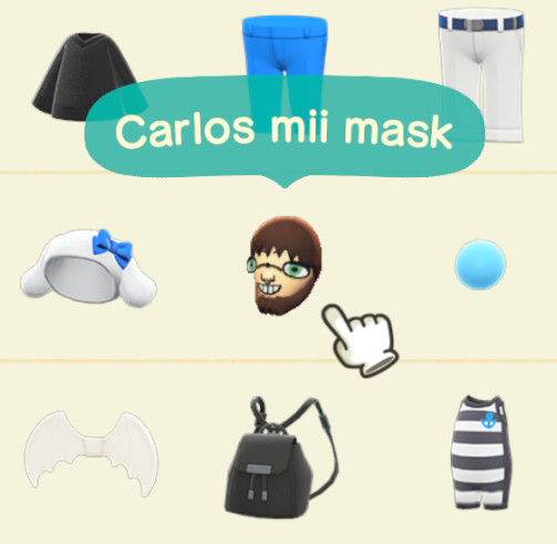 DannTheMan's Carlos Mii Mask [Animal Crossing: New Horizons] [Mods]