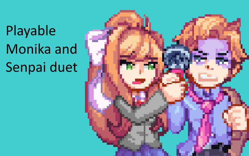 Playable Monika and Senpai Duet Mod for Friday Night Funkin' | FNF Mods