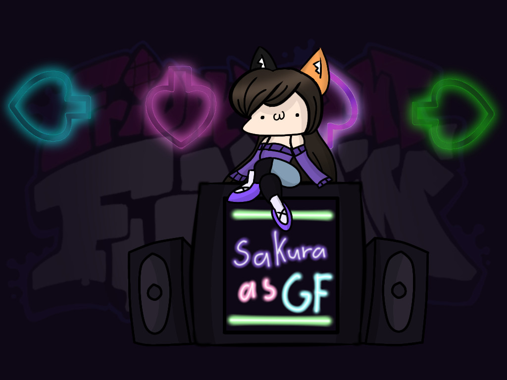 FNF SAKURA AS GF Mod for Friday Night Funkin' | FNF Mods