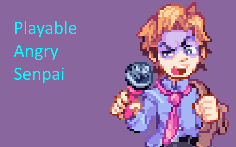 Playable Angry Senpai Mod for Friday Night Funkin' | FNF Mods
