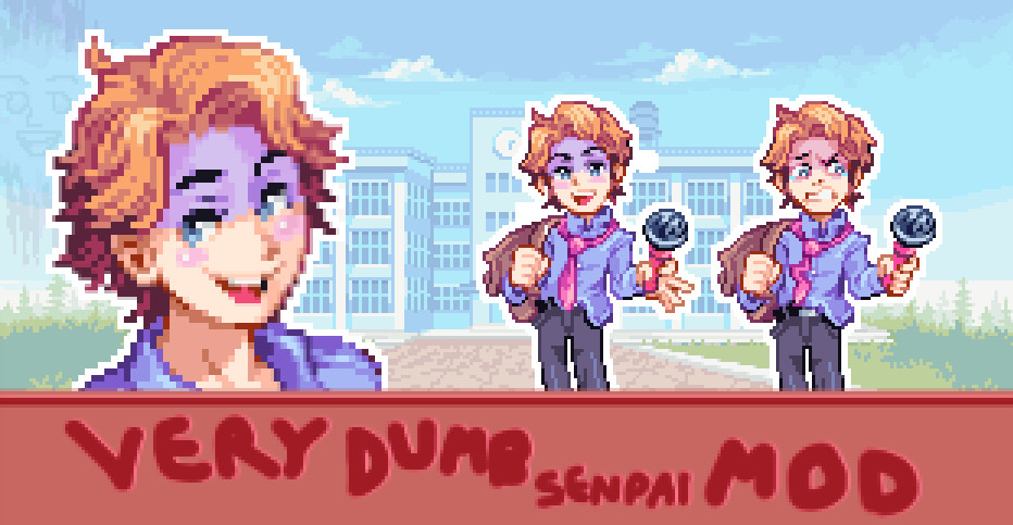 A Very Dumb Senpai Skin Mod Mod for Friday Night Funkin' | FNF Mods