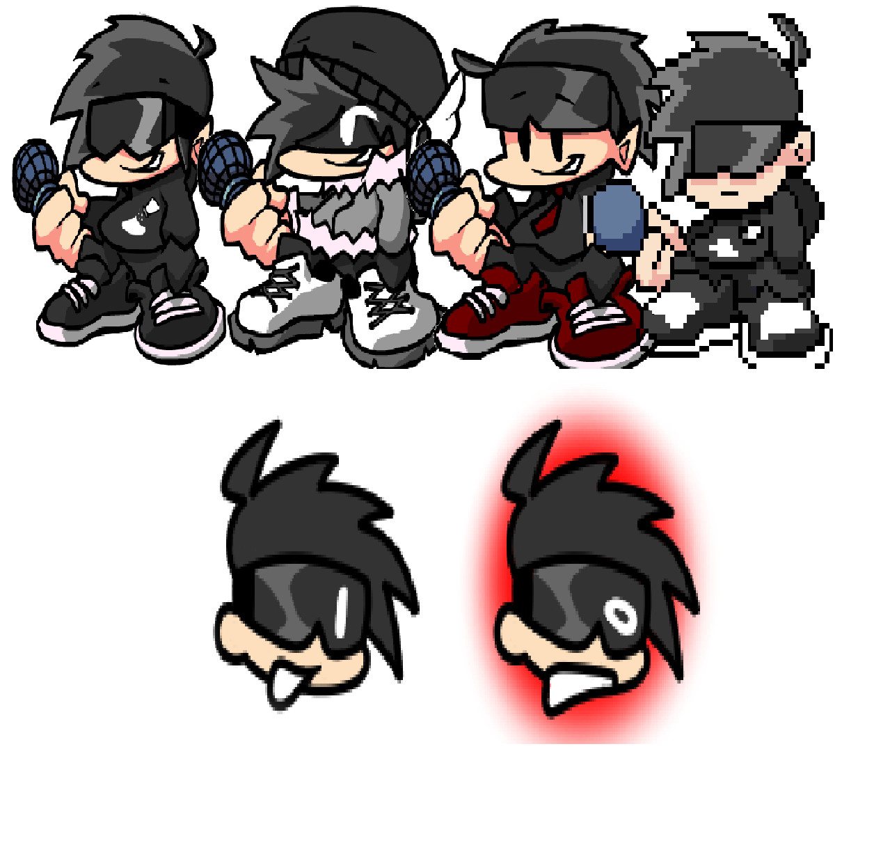 salty from saltys sunday night but with black hair [Friday Night Funkin ...