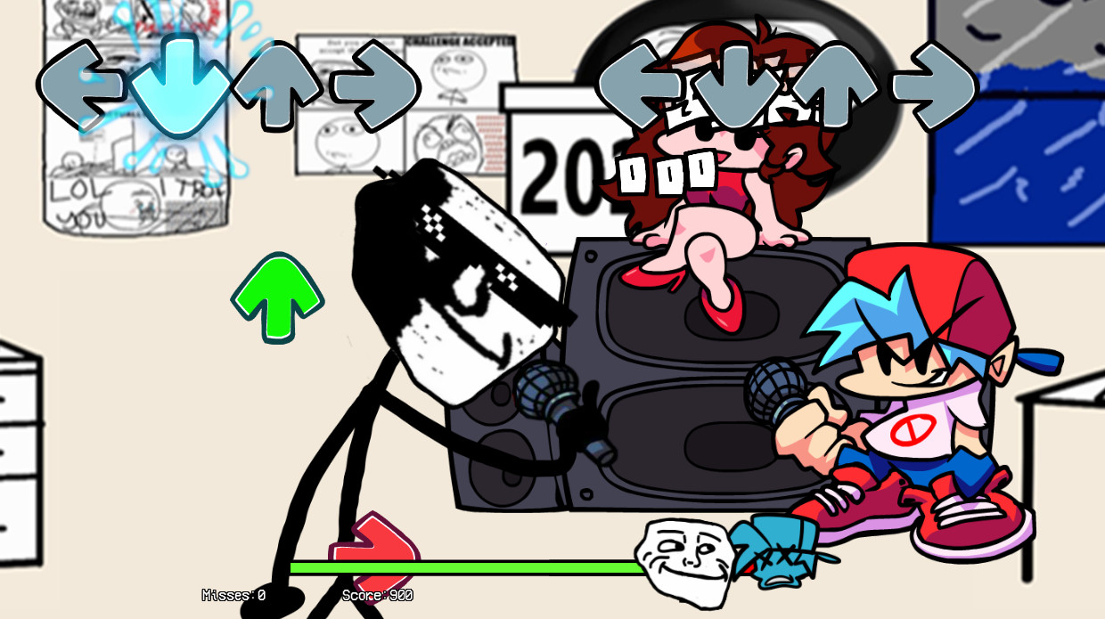 Friday Night Funkin Multiplayer Troll face Mod for Friday Night Funkin ...