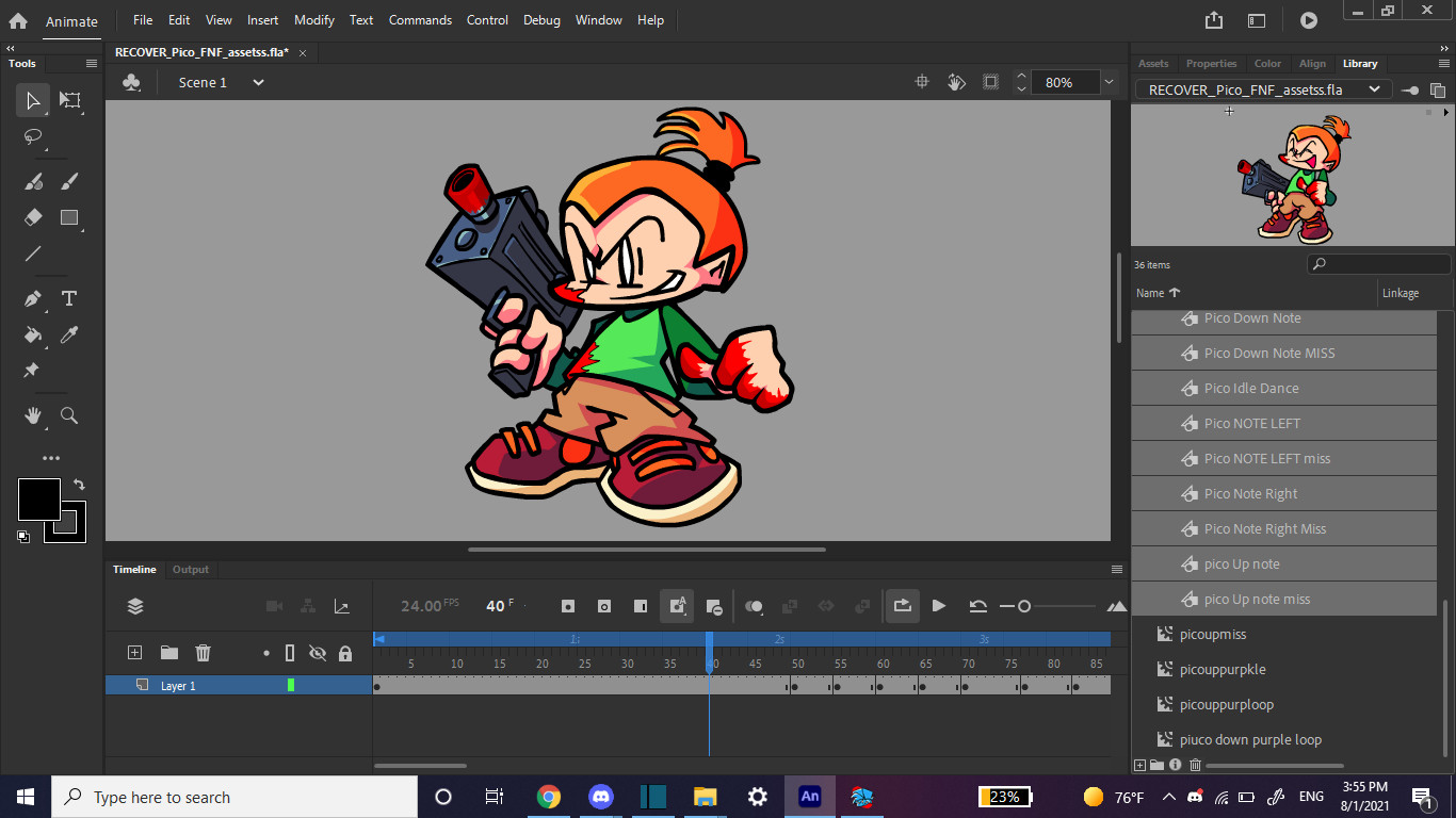 Friday Night Funkin' Pico with elastic hair [Friday Night Funkin'] [Mods]