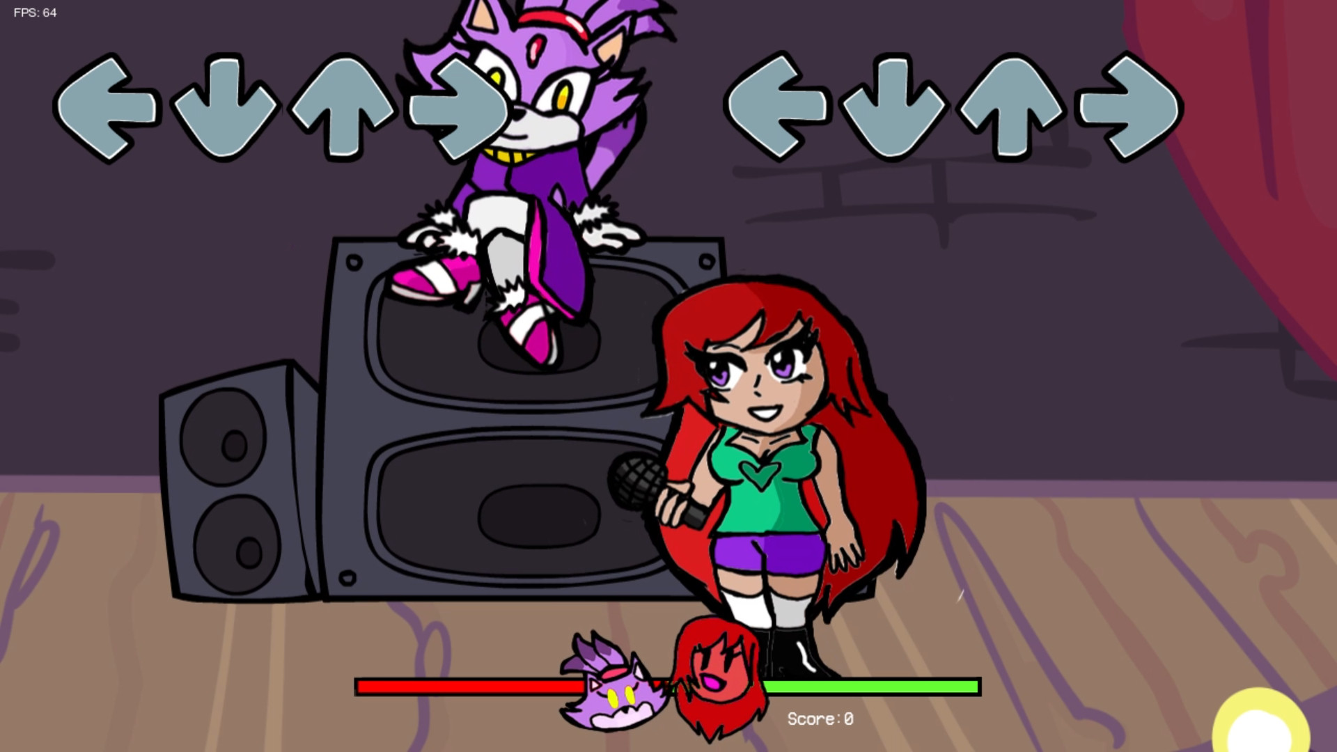 Blaze The Cat over GF Skin Mod for Friday Night Funkin' | FNF Mods