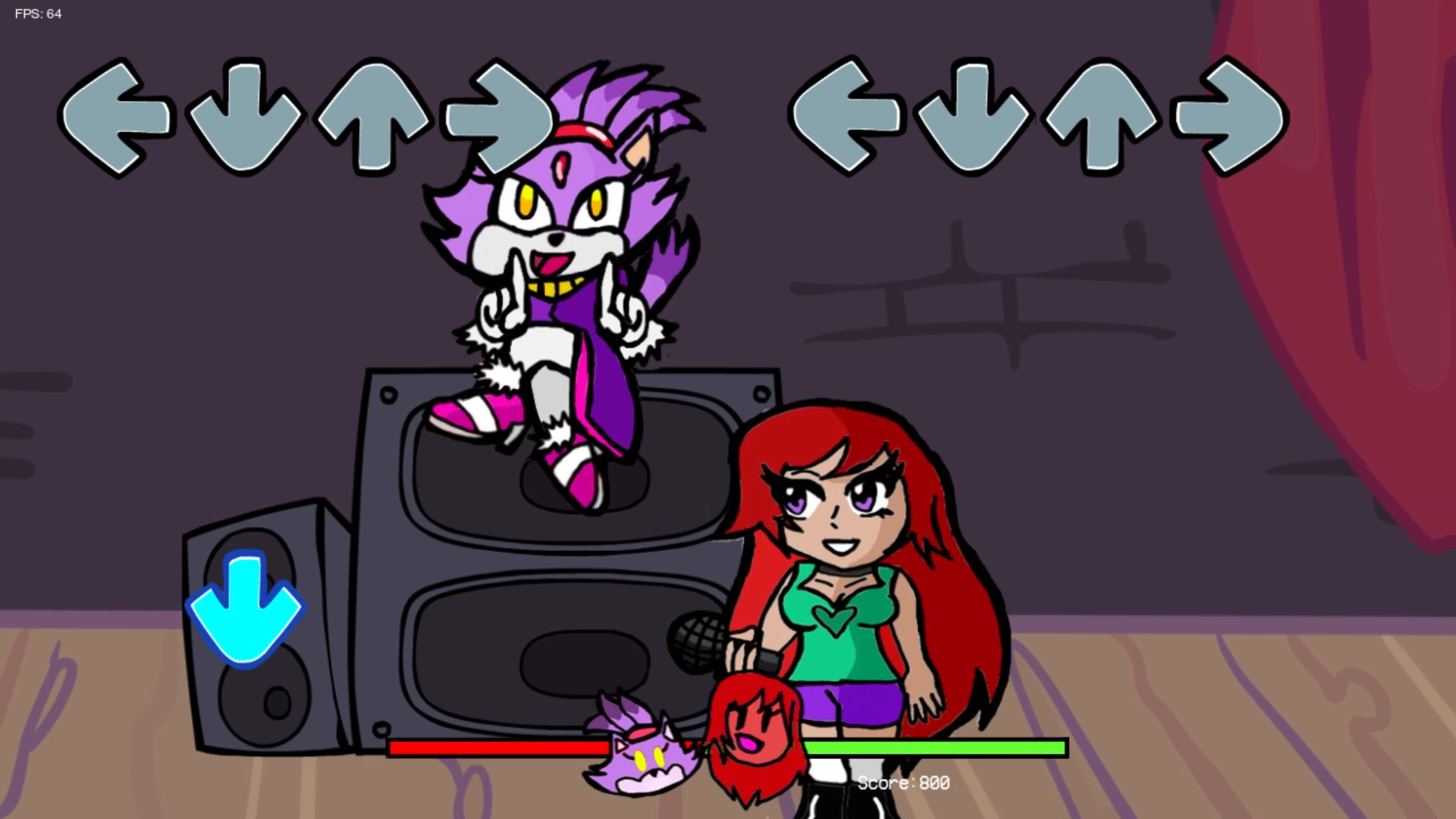 Blaze The Cat over GF Skin Mod for Friday Night Funkin' | FNF Mods