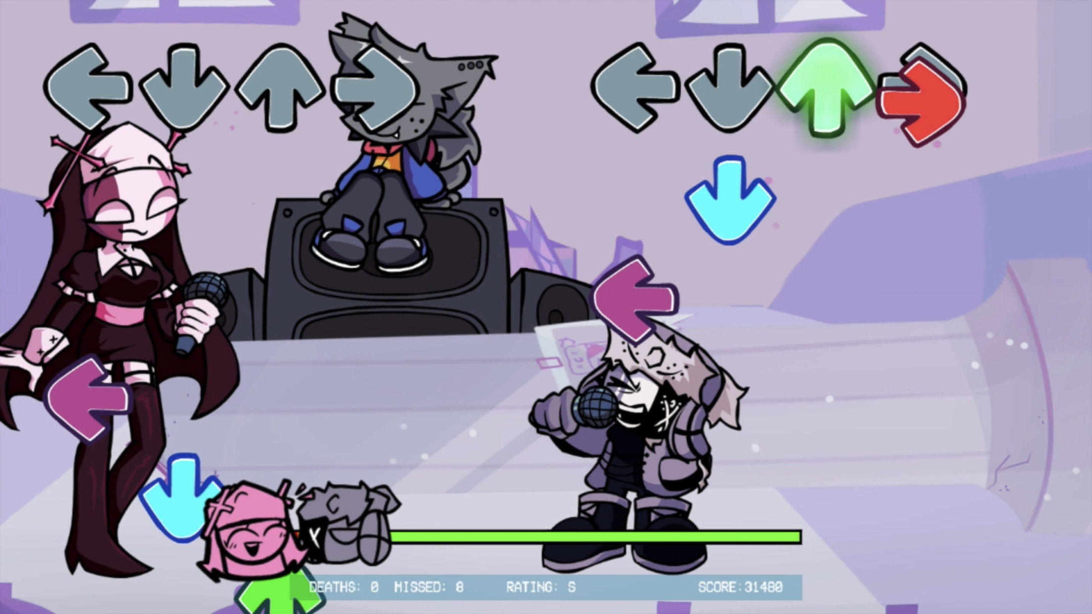 FNF Mid Fight Masses Extras FULL WEEK! (Fan-made) [Friday Night Funkin'] [Mods]