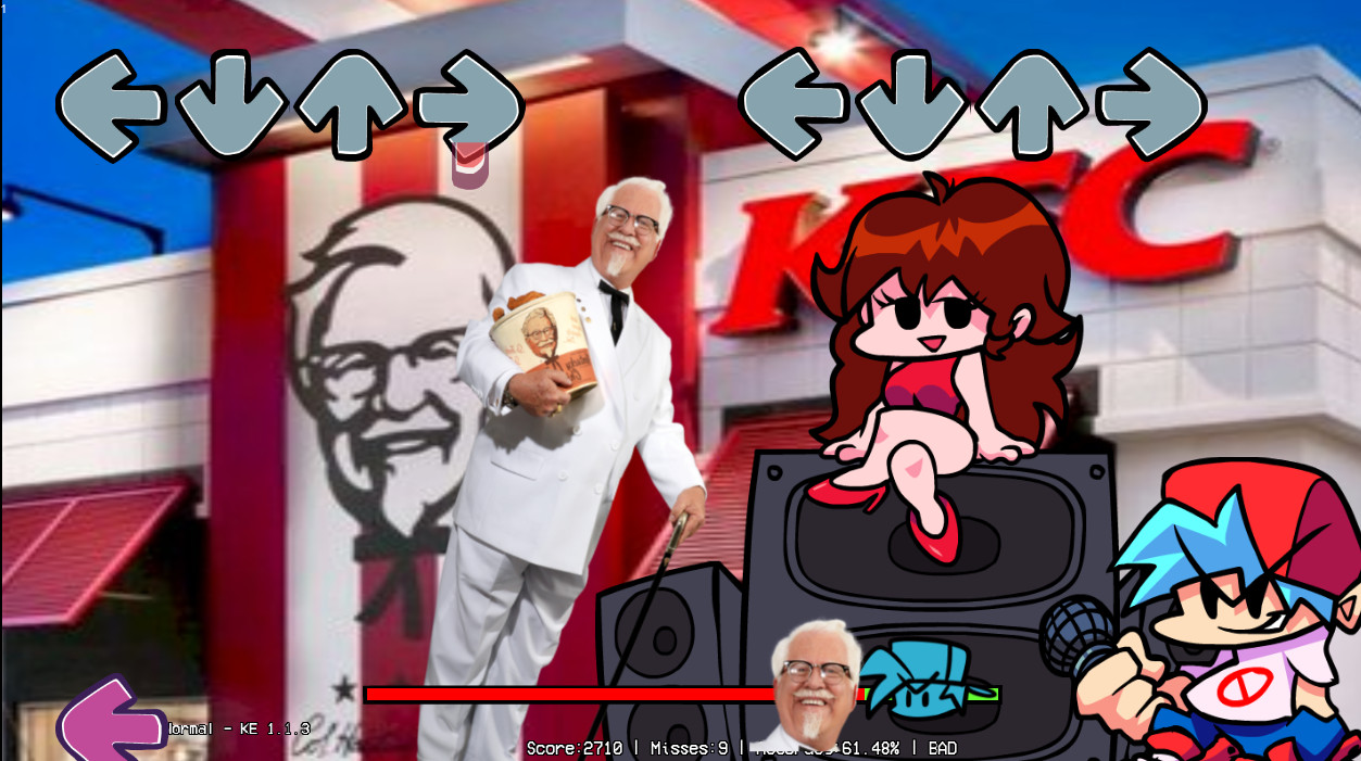 KFC RAP vs colonel sanders png Mod for Friday Night Funkin' | FNF Mods