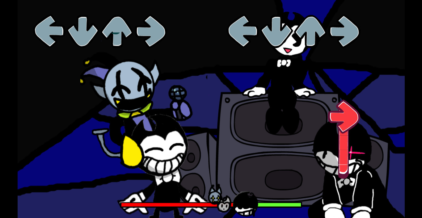 Jevil And Bendy over Skid and Pump (Remixed) Mod for Friday Night ...