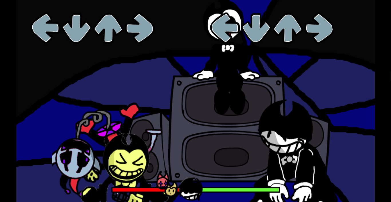 Jevil And Bendy over Skid and Pump (Remixed) Mod for Friday Night ...