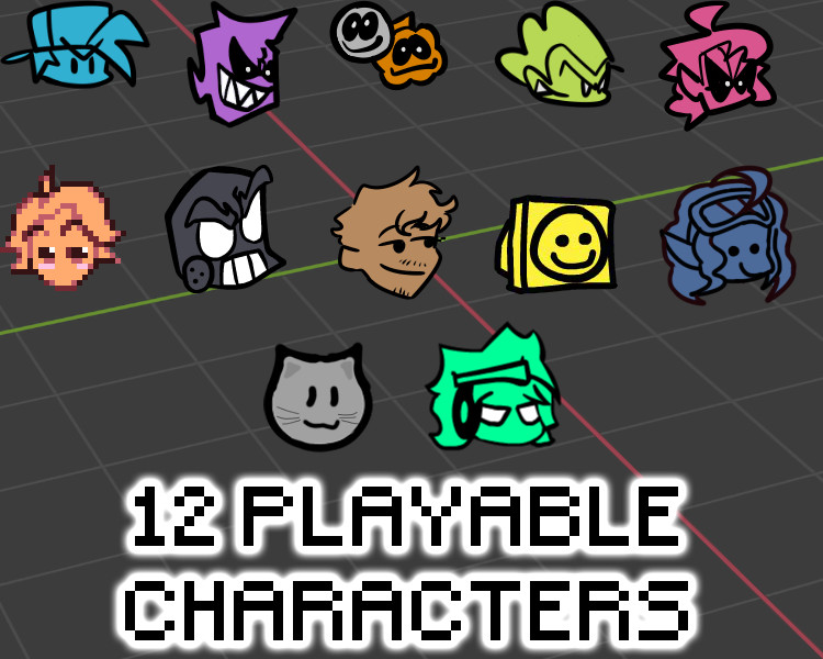 Vs. Untextured Default Blender Cube Mod for Friday Night Funkin' | FNF Mods