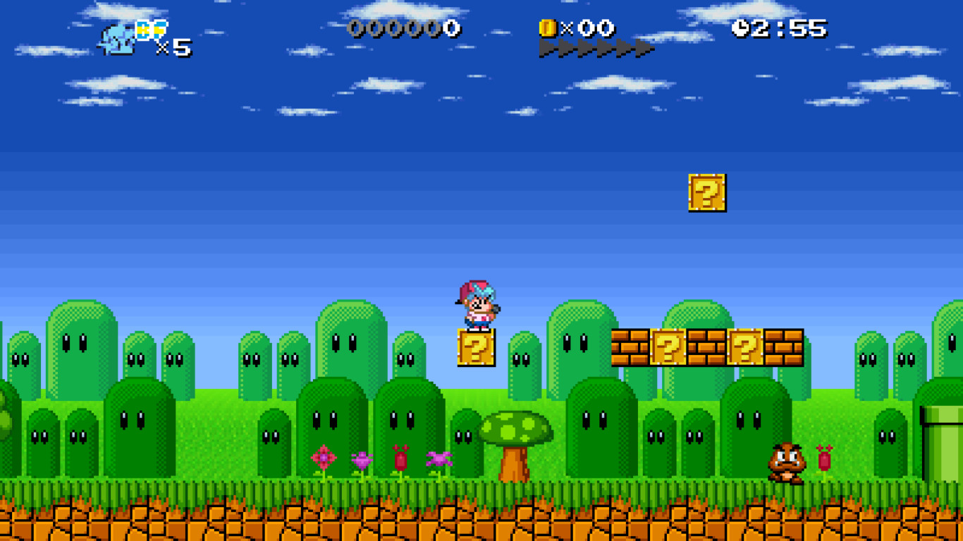 Boyfriend over mario Mod for Boll Deluxe | BDX Mods