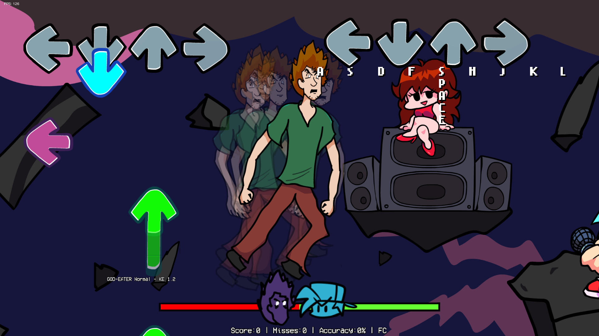 Shaggy 4 keys charted [Friday Night Funkin'] [Mods]