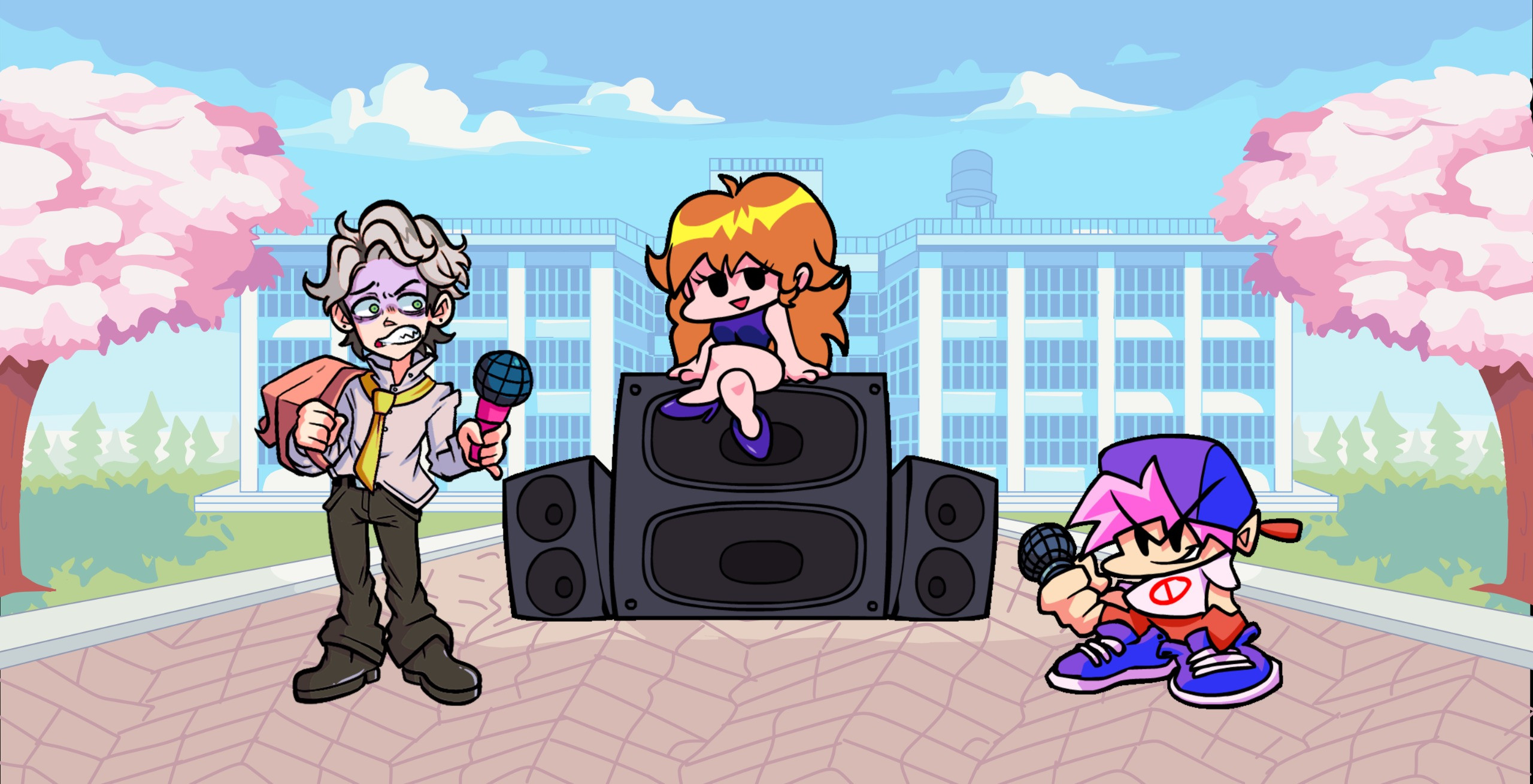 HD Senpai Bside over Dad [Friday Night Funkin'] [Mods]