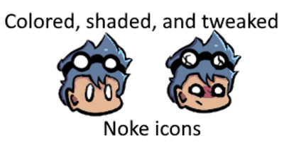 Colored and shaded Noke icons (and a bit tweaked) [Friday Night Funkin ...