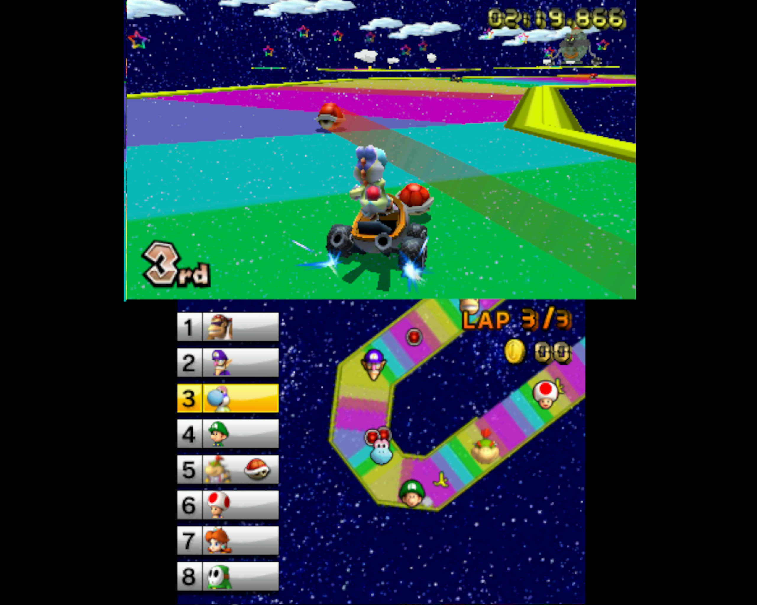 Rainbow Yoshi (+Karts!) Mod for Mario Kart 7 | MK7 Mods
