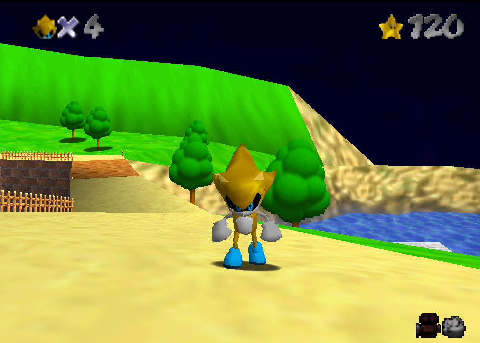 METAGOLD SONIC 64 [Super Mario 64] [Mods]