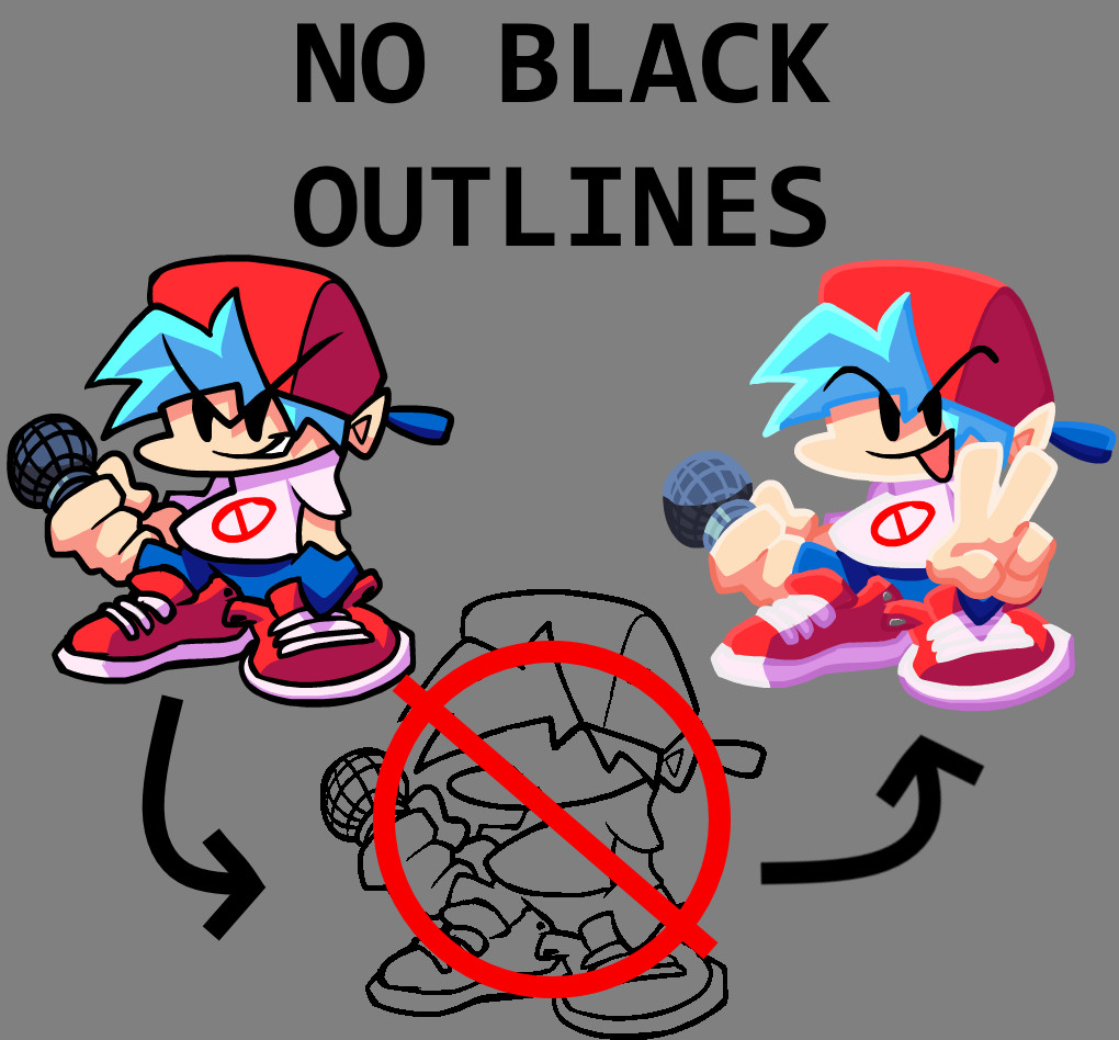 no black outline [Friday Night Funkin'] [Mods]