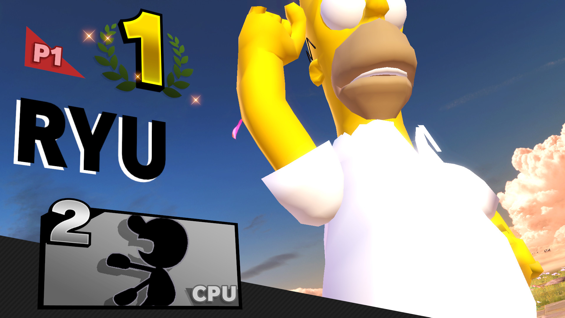 Homer Simpson over Ryu Mod for Super Smash Bros. Ultimate | SSBU Mods