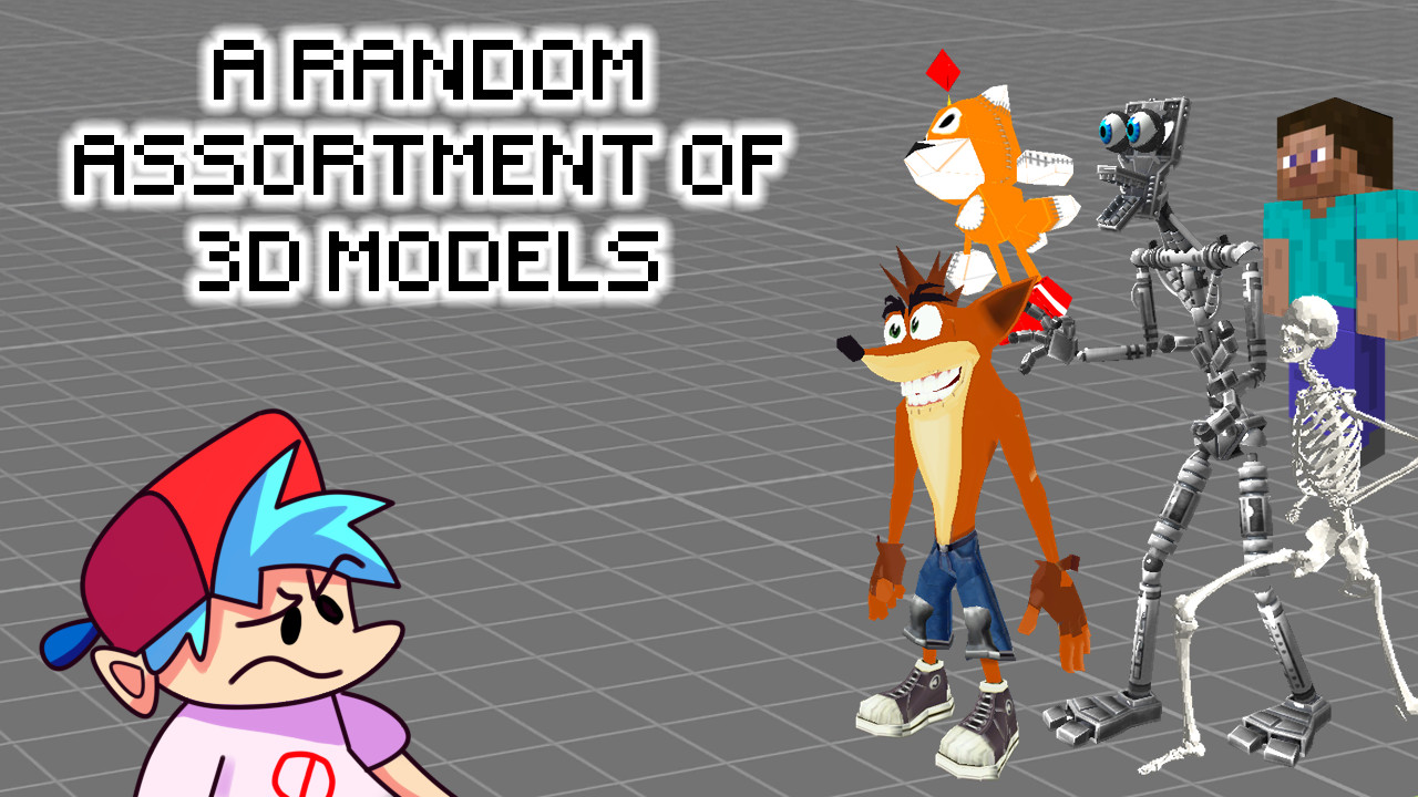 A Random Assortment of 3D Models Mod for Friday Night Funkin' | FNF Mods