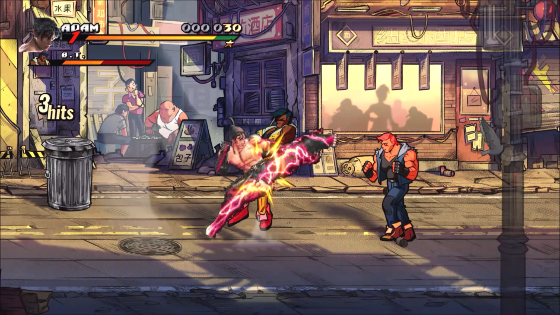 Jin Kazama over SOR4 Adam Mod for Streets of Rage 4 | SOR4 Mods