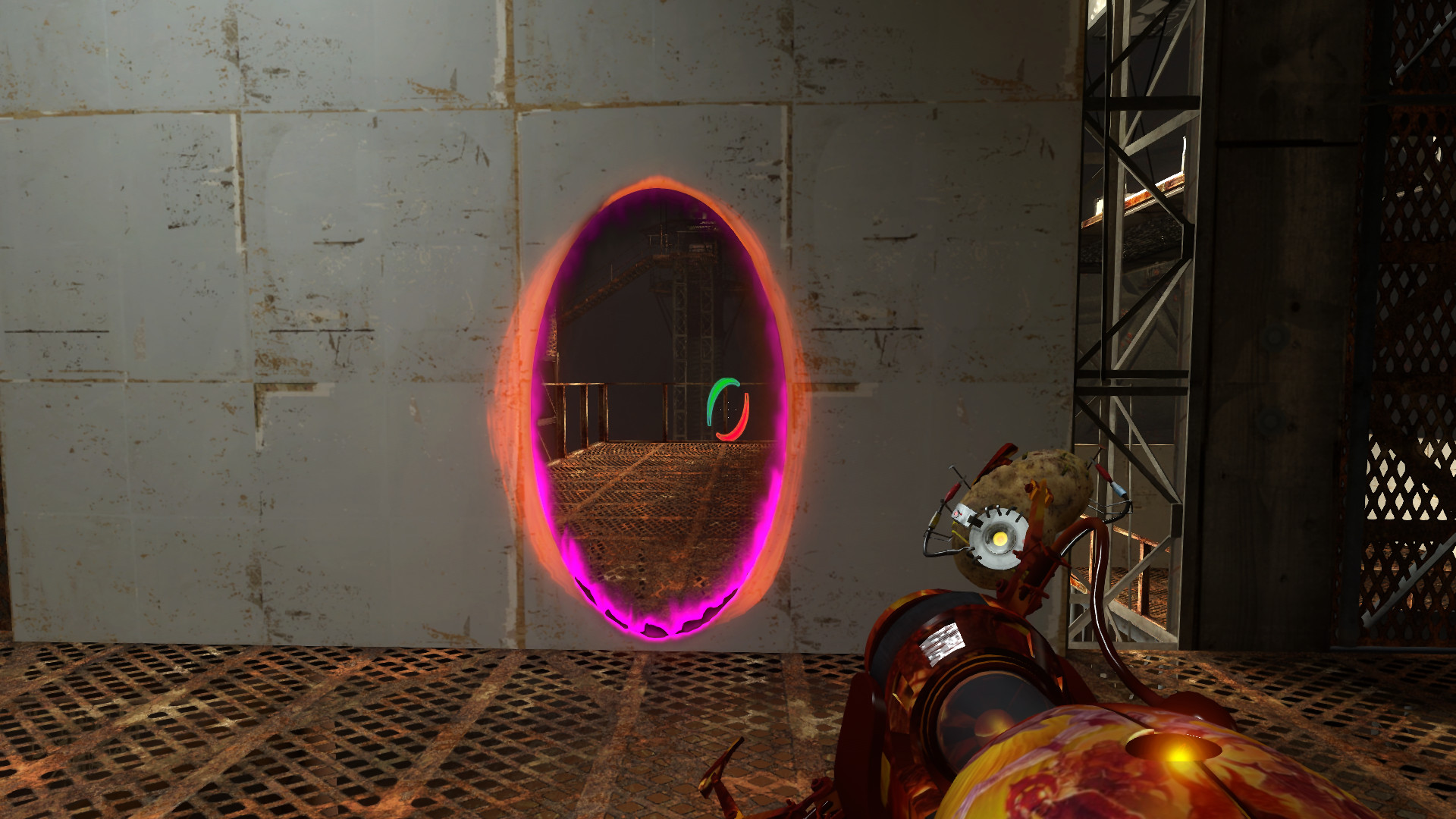 Green and pink Portals Mod for Portal 2 | P2 Mods