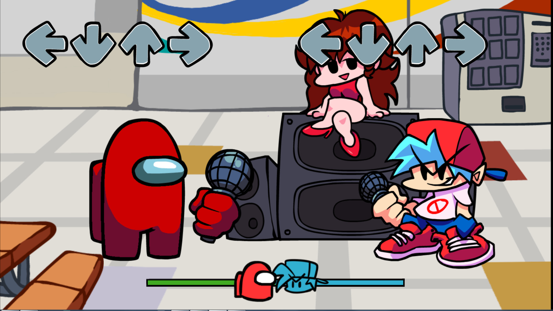 Red crewmate over green crewmate (VS Impostor V3) [Friday Night Funkin ...