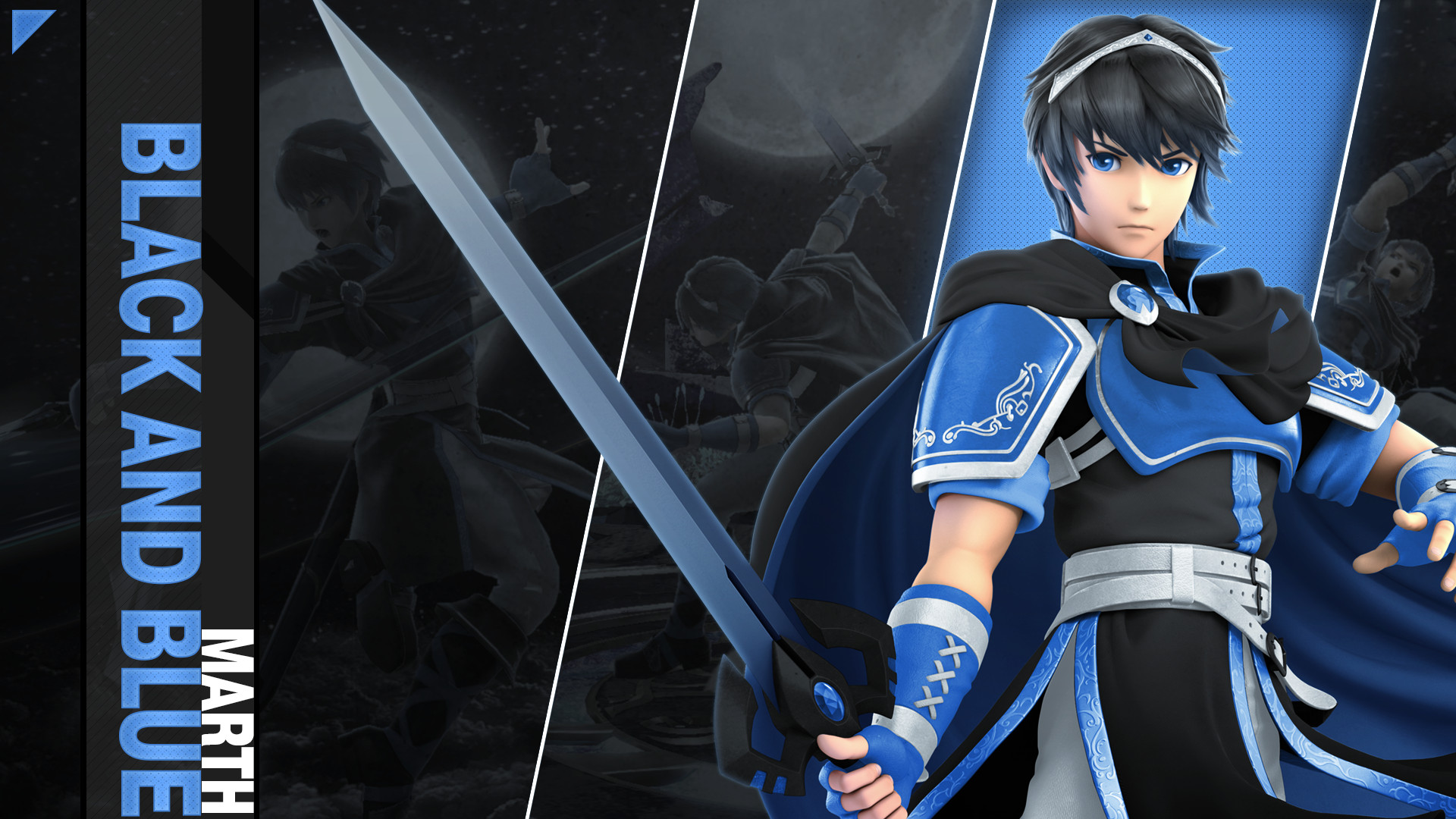 Black and Blue Marth Mod for Super Smash Bros. Ultimate | SSBU Mods