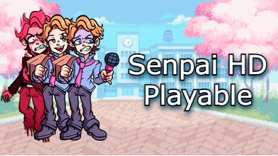 HD Senpai playable Mod for Friday Night Funkin' | FNF Mods