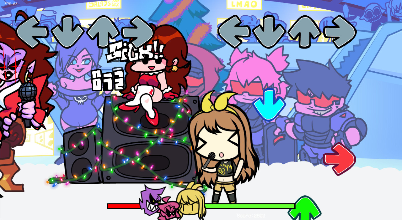 Walfas Hanamaru over BF [Friday Night Funkin'] [Mods]