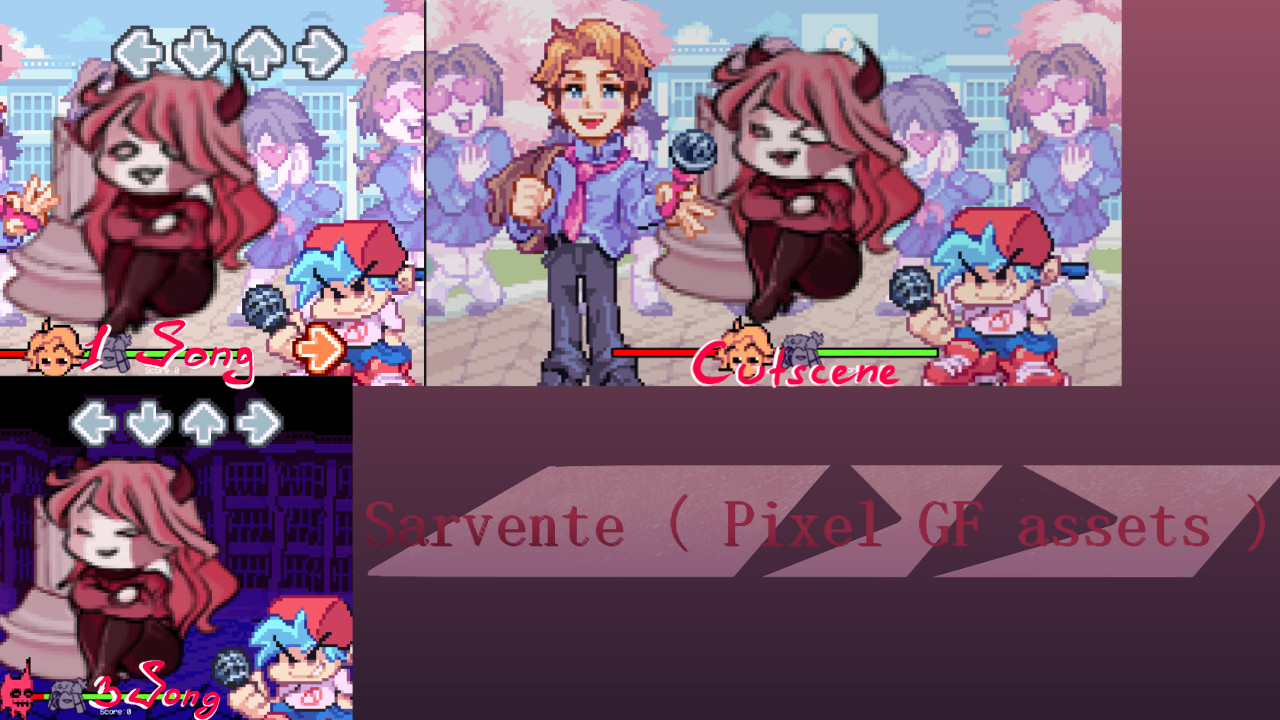 "Sarvente ,as pixel GF." [Friday Night Funkin'] [Mods]