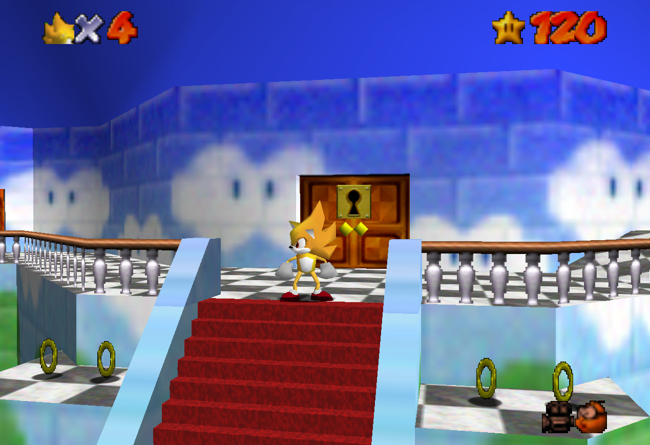 Gold Sonic Master 64 Mod for Super Mario 64 | SM64 Mods