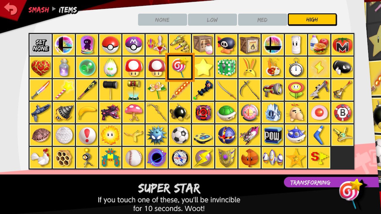 Invincibility Candy over Super Star [Super Smash Bros. Ultimate] [Mods]