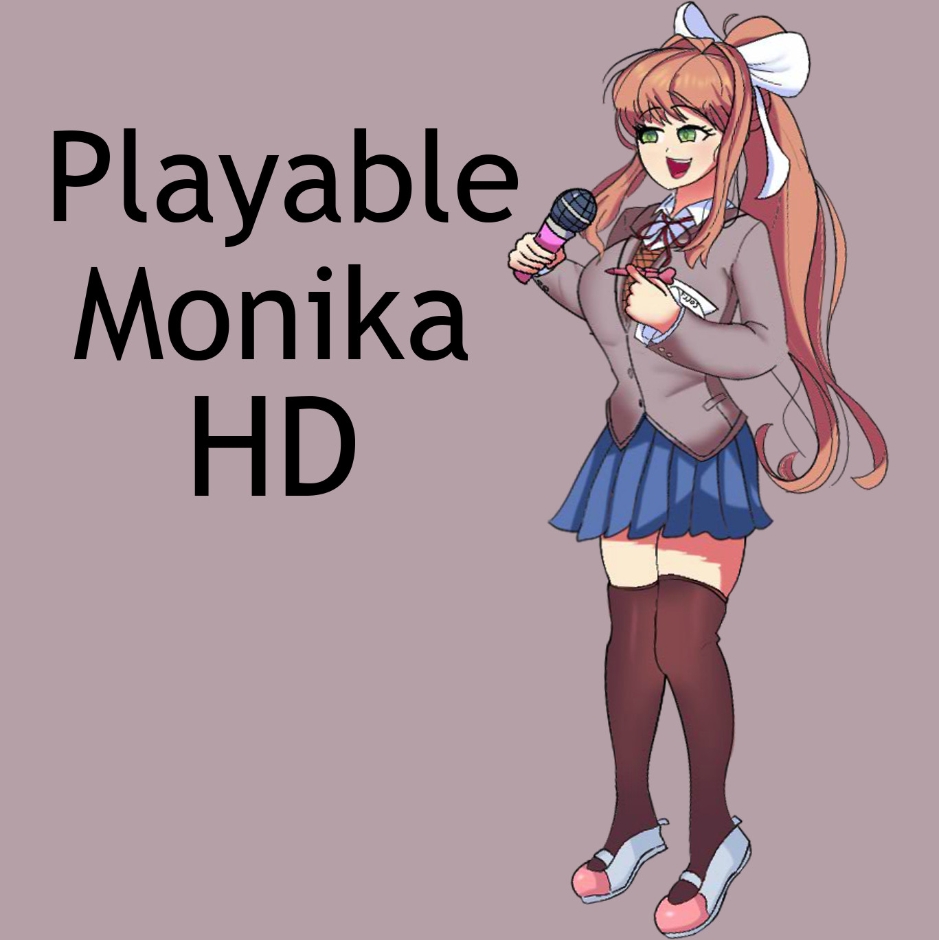 Playable Monika HD Mod for Friday Night Funkin' | FNF Mods