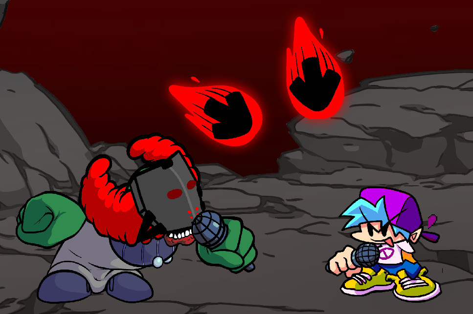 Expurgation but with Hellclown Tricky arrows Mod for Friday Night Funkin' | FNF Mods