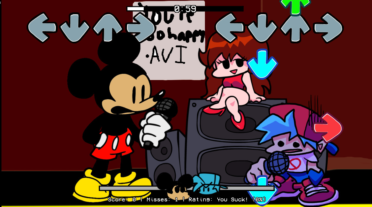 Micky Mouse Reanimated (Colored) Mod for Friday Night Funkin' | FNF Mods