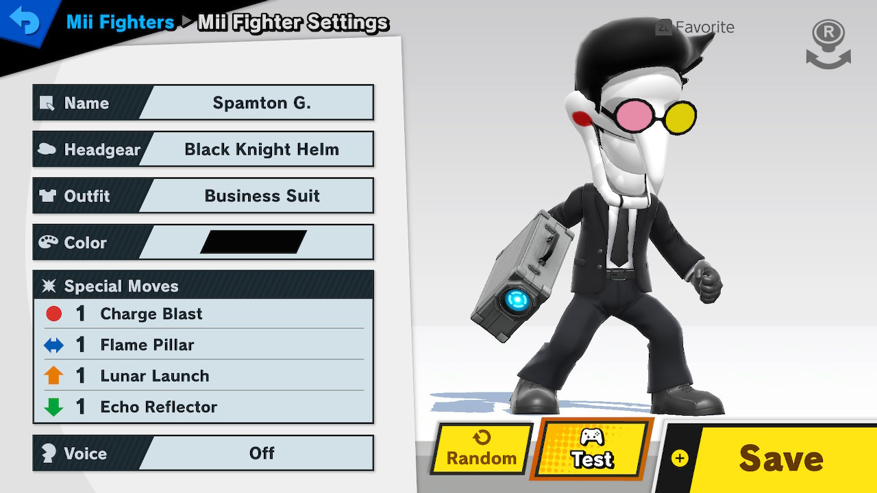 Deluxe Spamton Mii Head Mod for Super Smash Bros. Ultimate | SSBU Mods