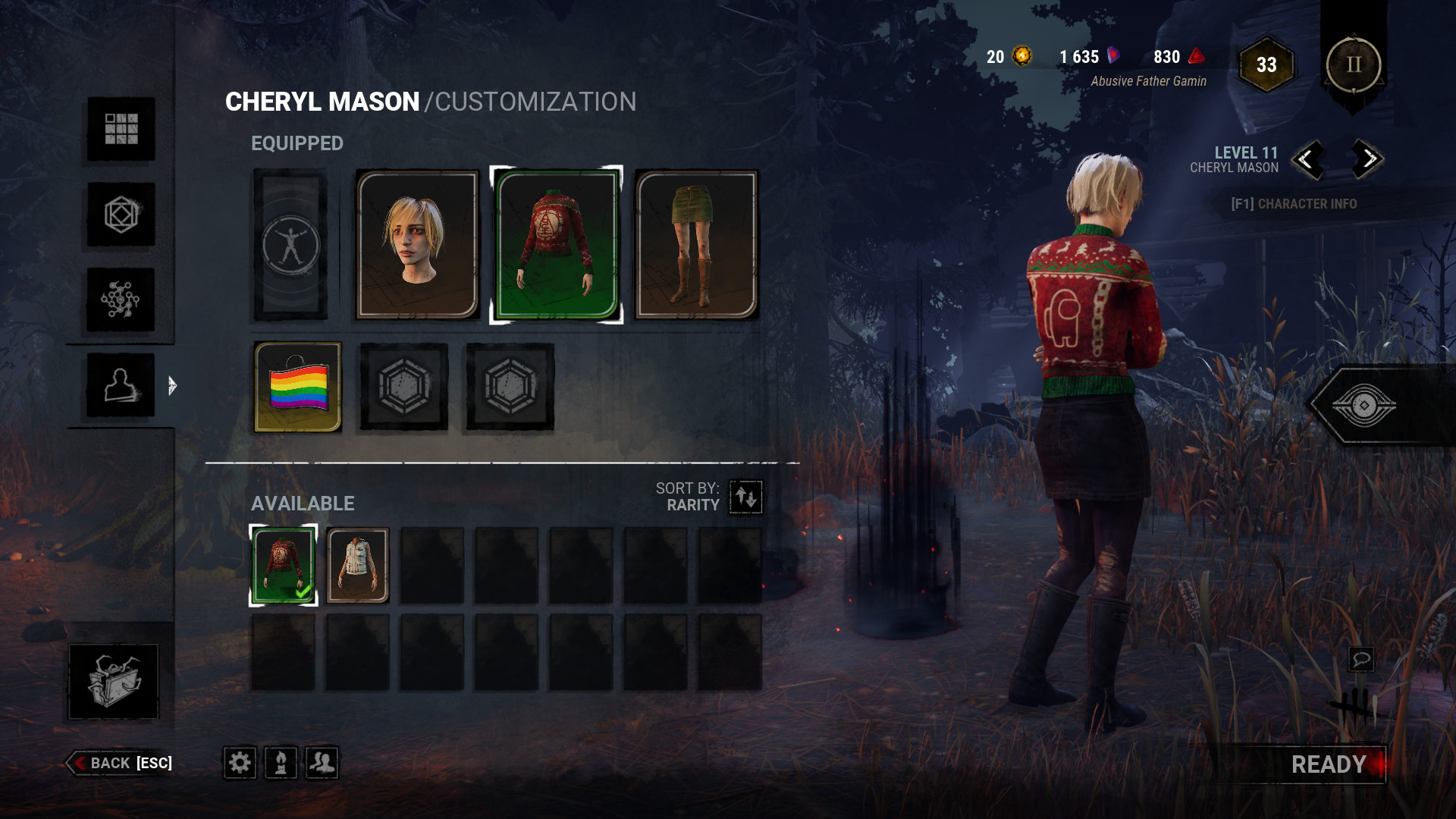 Cheryl Among Us Christmas Sweater Mod for Dead by Daylight | DBD Mods