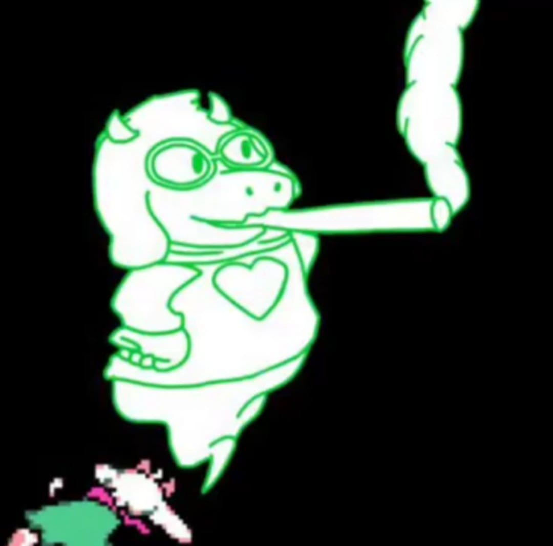 Ralsei Smoking a Fat Blunt Over Ghost Garcello Mod for Friday Night ...