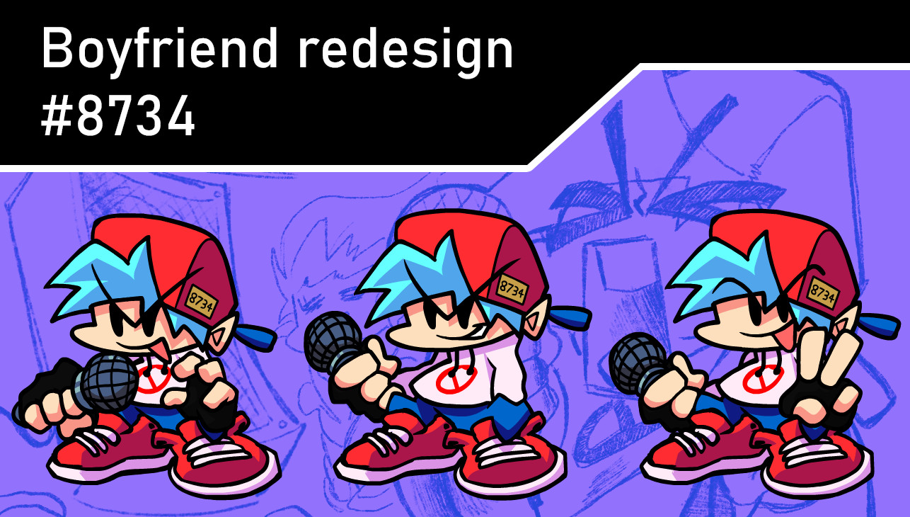 Boyfriend redesign #8734 Mod for Friday Night Funkin' | FNF Mods