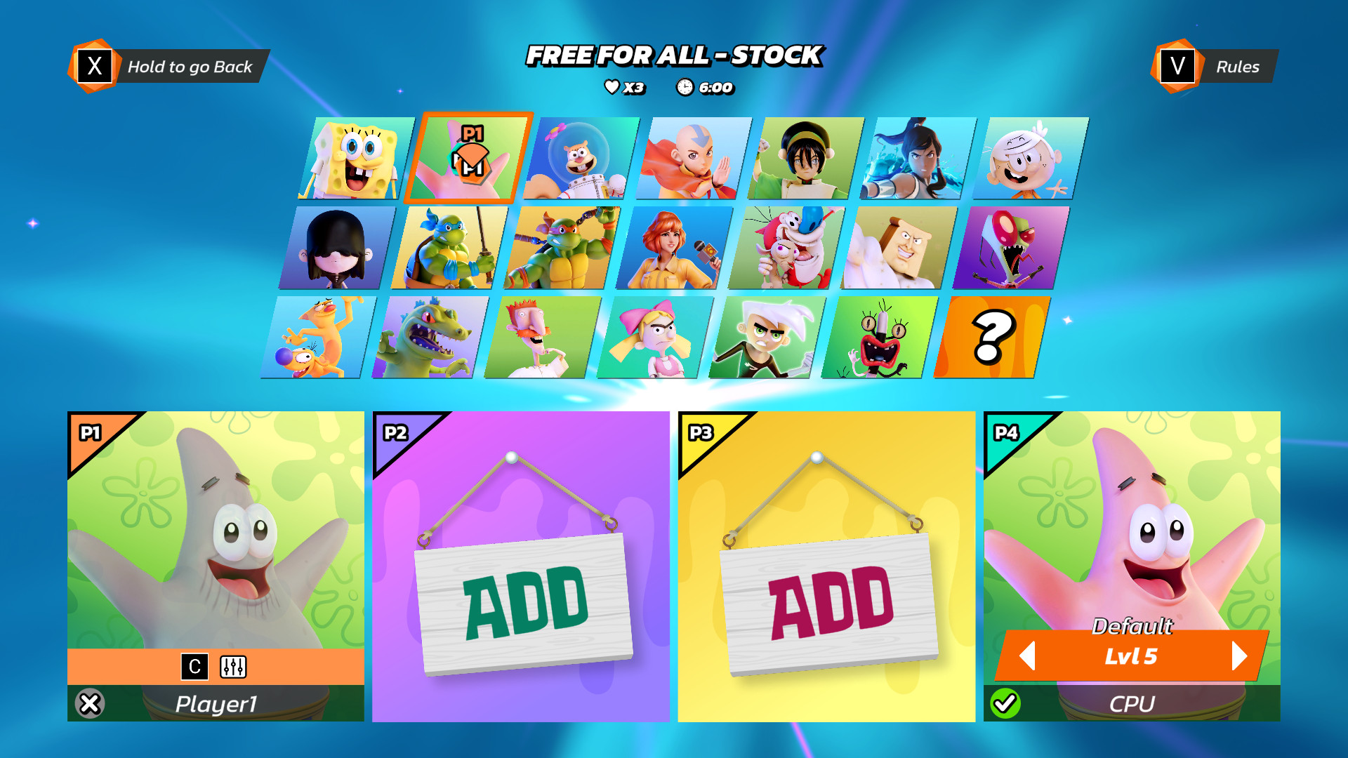 Thanos Patrick Mod for Nickelodeon All-Star Brawl | NASB Mods