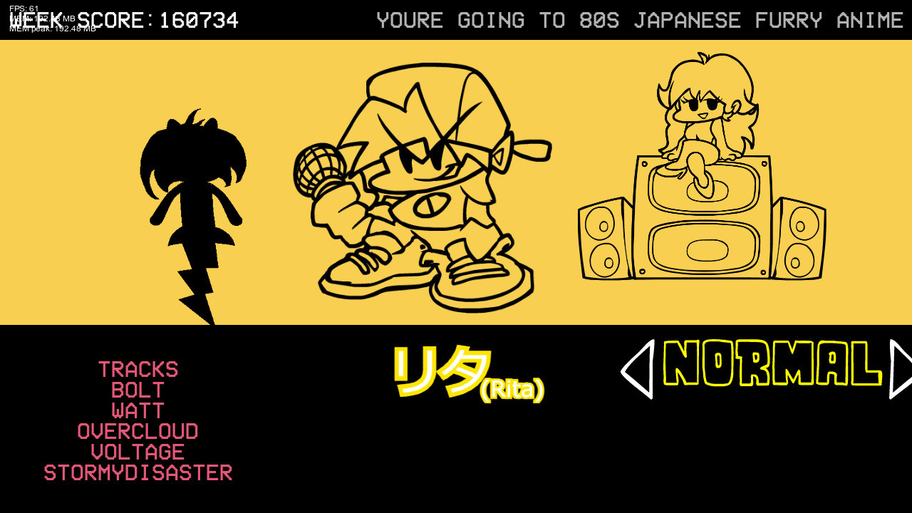 FNF But it is 80s Japanese Furry Anime Feat. Rita Mod for Friday Night ...