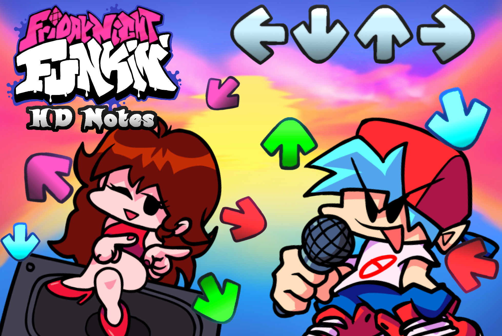 FNF - HD Notes + Pixel v3.0 Mod for Friday Night Funkin' | FNF Mods